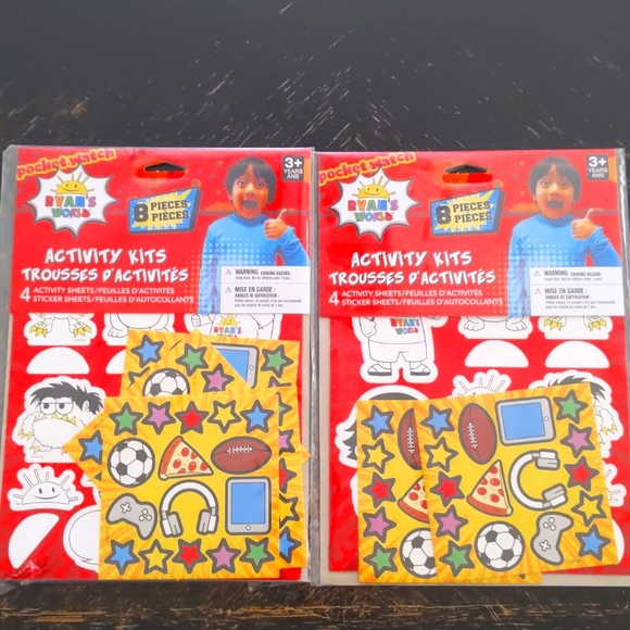 Other | Ryans World Activity Kits 2 Packets 8 Pieces 4 Activity Sheets ...